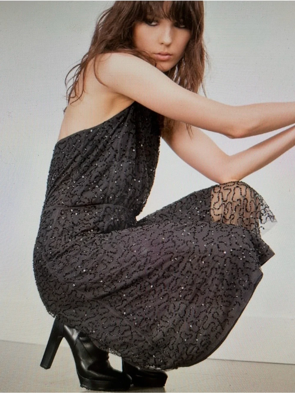 Zara | Dresses | Zara Sequined And Tulle Dress | Poshmark
